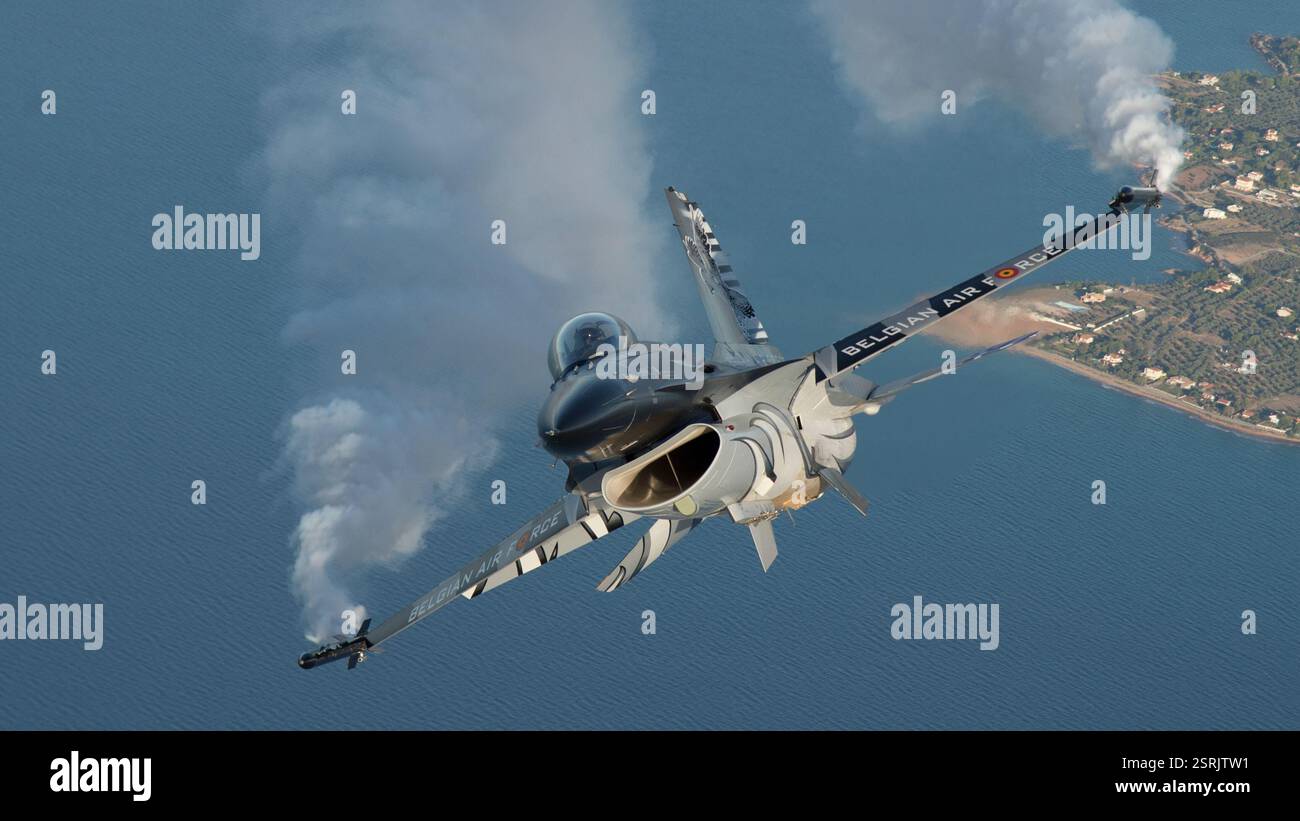 Belgian Air Force F-16 Fighting Falcon in flight. A single-engine ...
