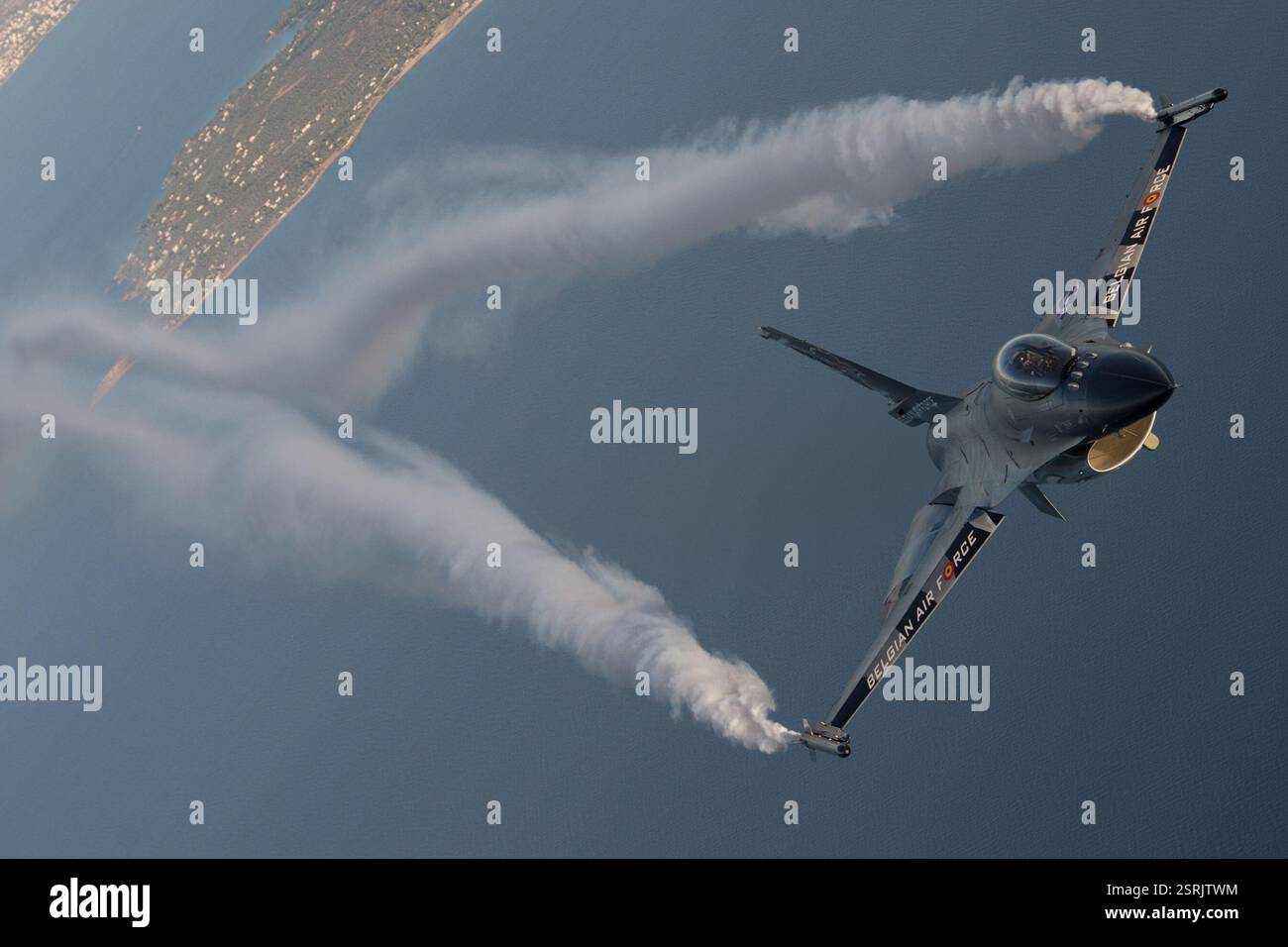 Belgian Air Force F-16 in air-to-air combat training. A multirole ...