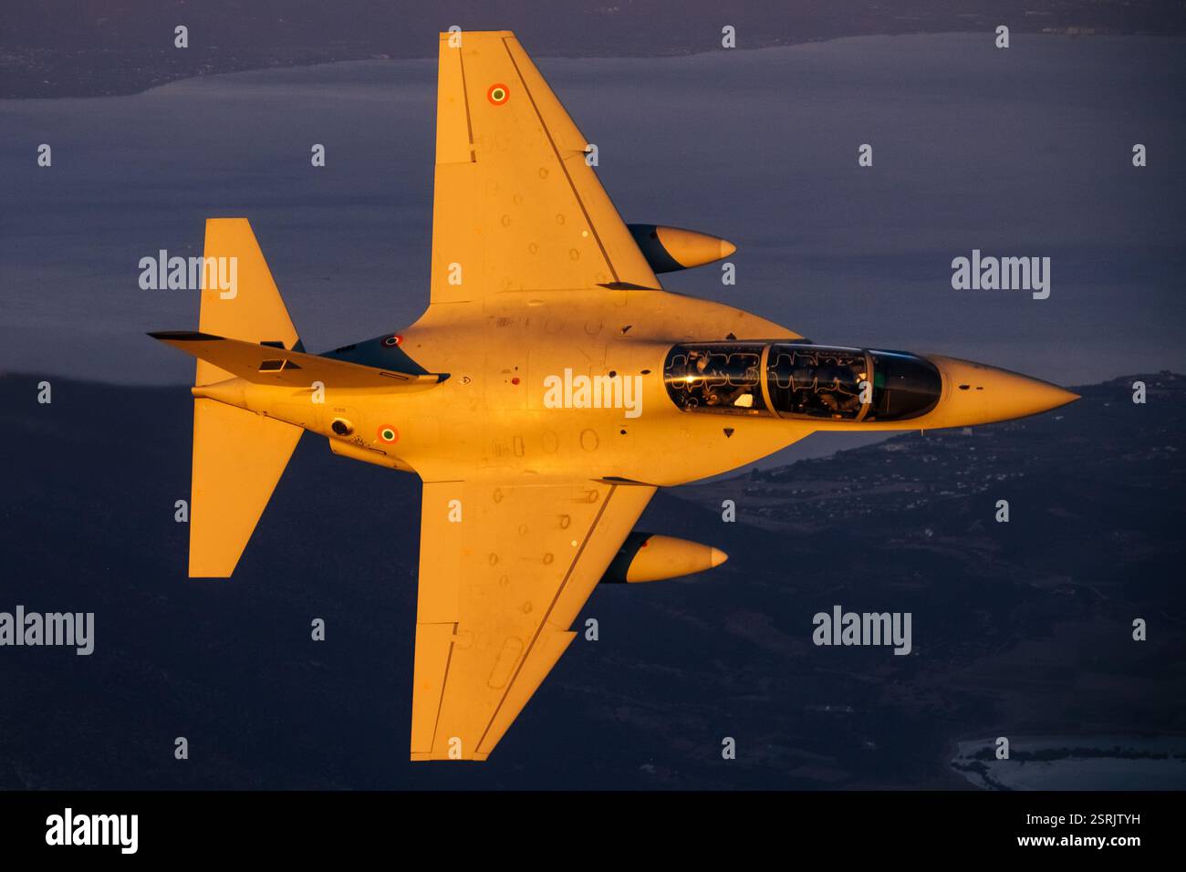Italian Air Force M-346 Master during sunset. High-performance trainer ...