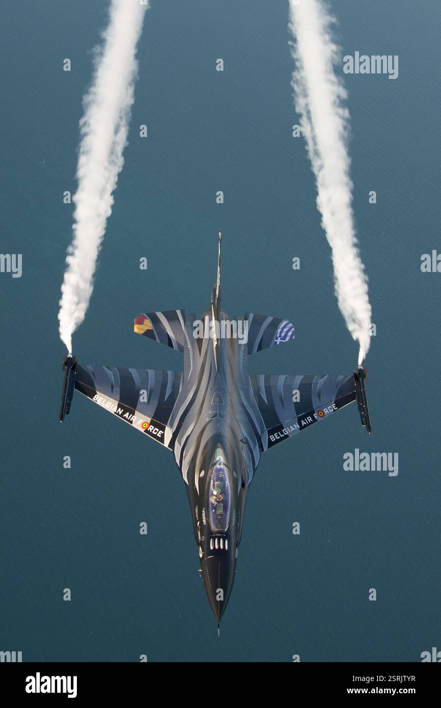 Belgian Air Force F-16 Fighting Falcon in action. A single-engine ...