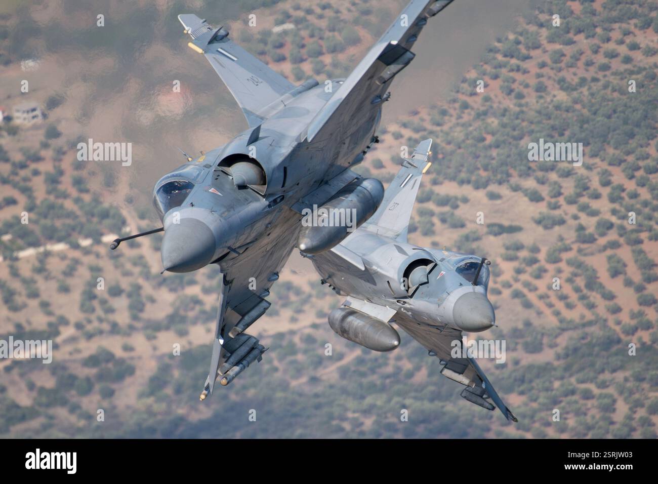 Hellenic Air Force Mirage 2000 in combat-ready stance. Twin-engine ...