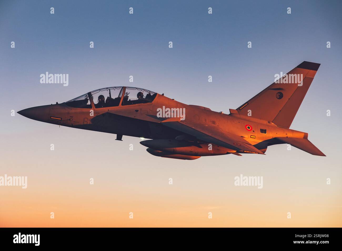 Italian Air Force M-346 Master in high-speed flight. Twin-engine ...