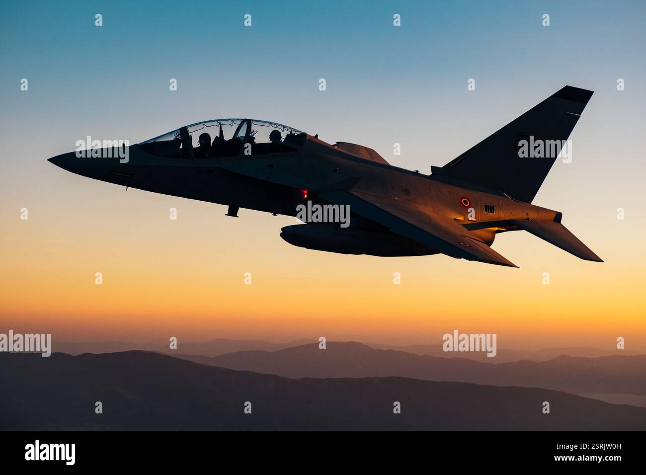 Italian Air Force M-346 Master performing a training exercise. Advanced ...
