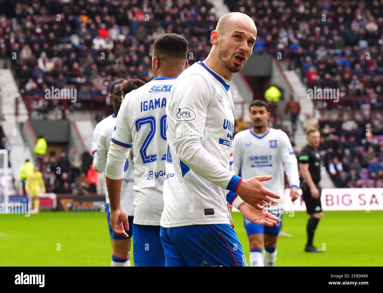 Rangers' Vaclav Cerny (centre) celebrates scoring their side's second ...