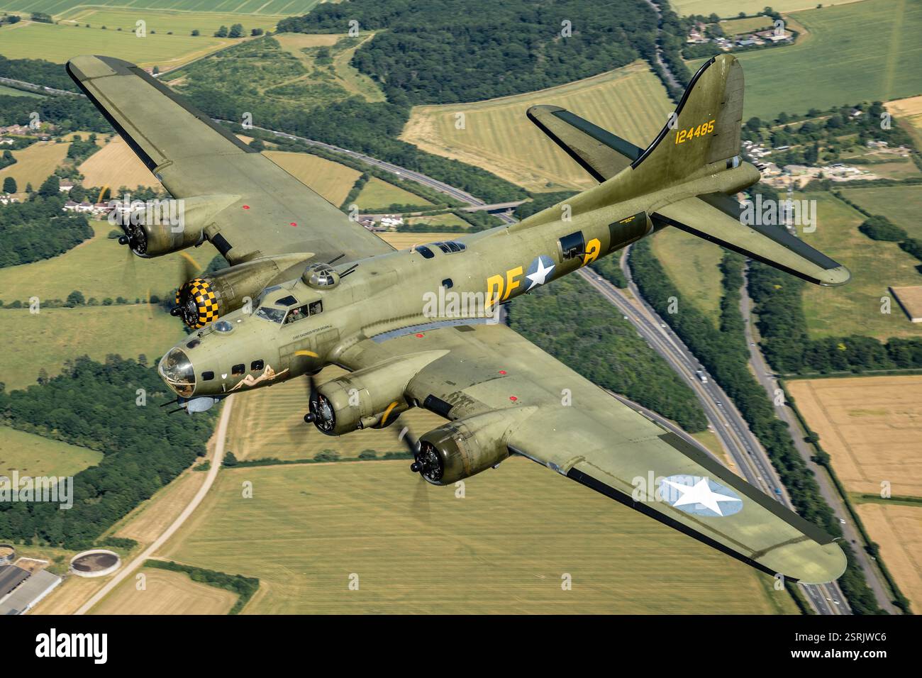 The B-17 Sally B, a Boeing Flying Fortress, in flight during a photo ...