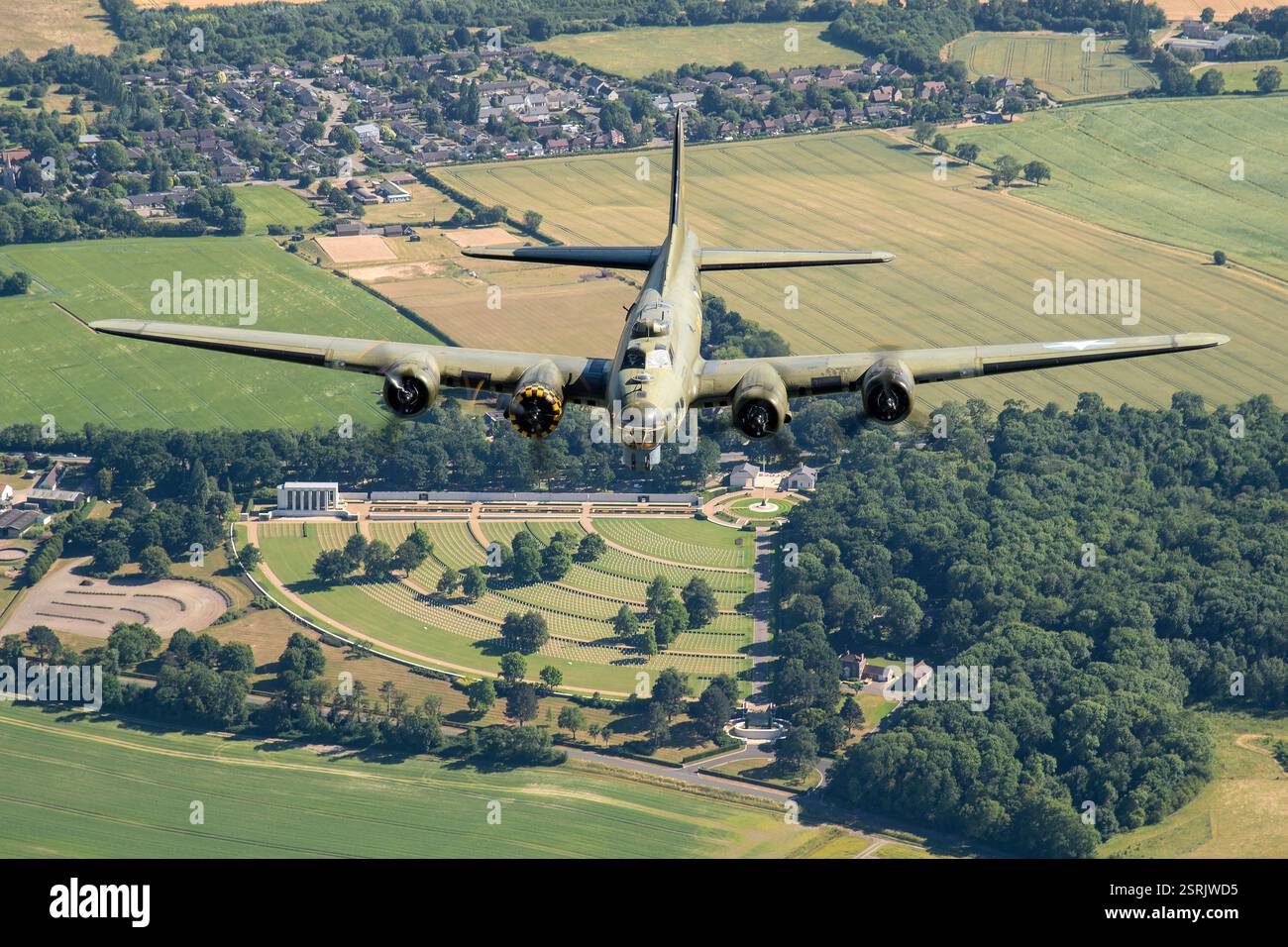 Boeing B-17 Sally B, showcasing its four-engine power during a ...
