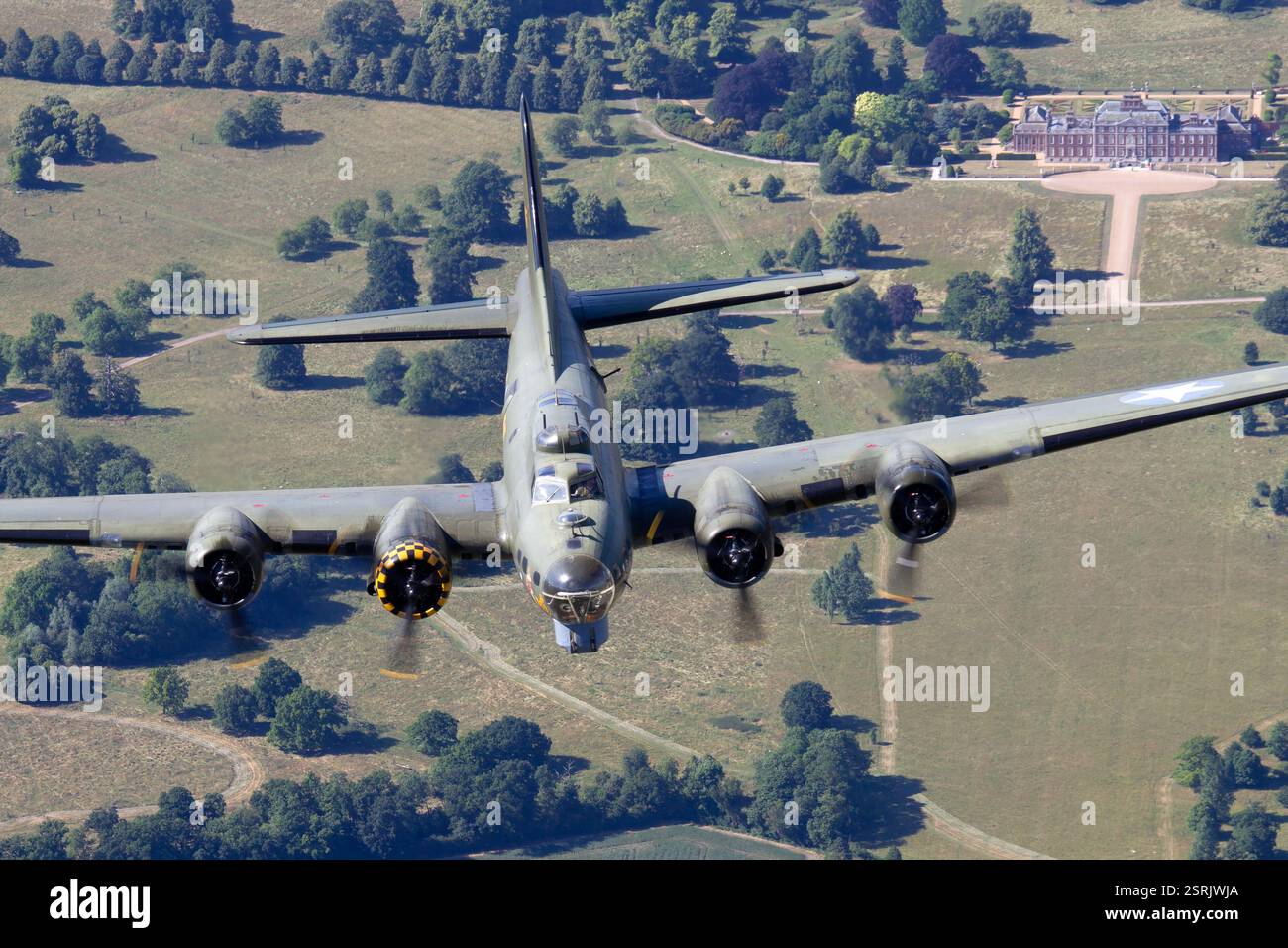B-17 Sally B, a WWII-era Boeing Flying Fortress, equipped with 4 Wright ...