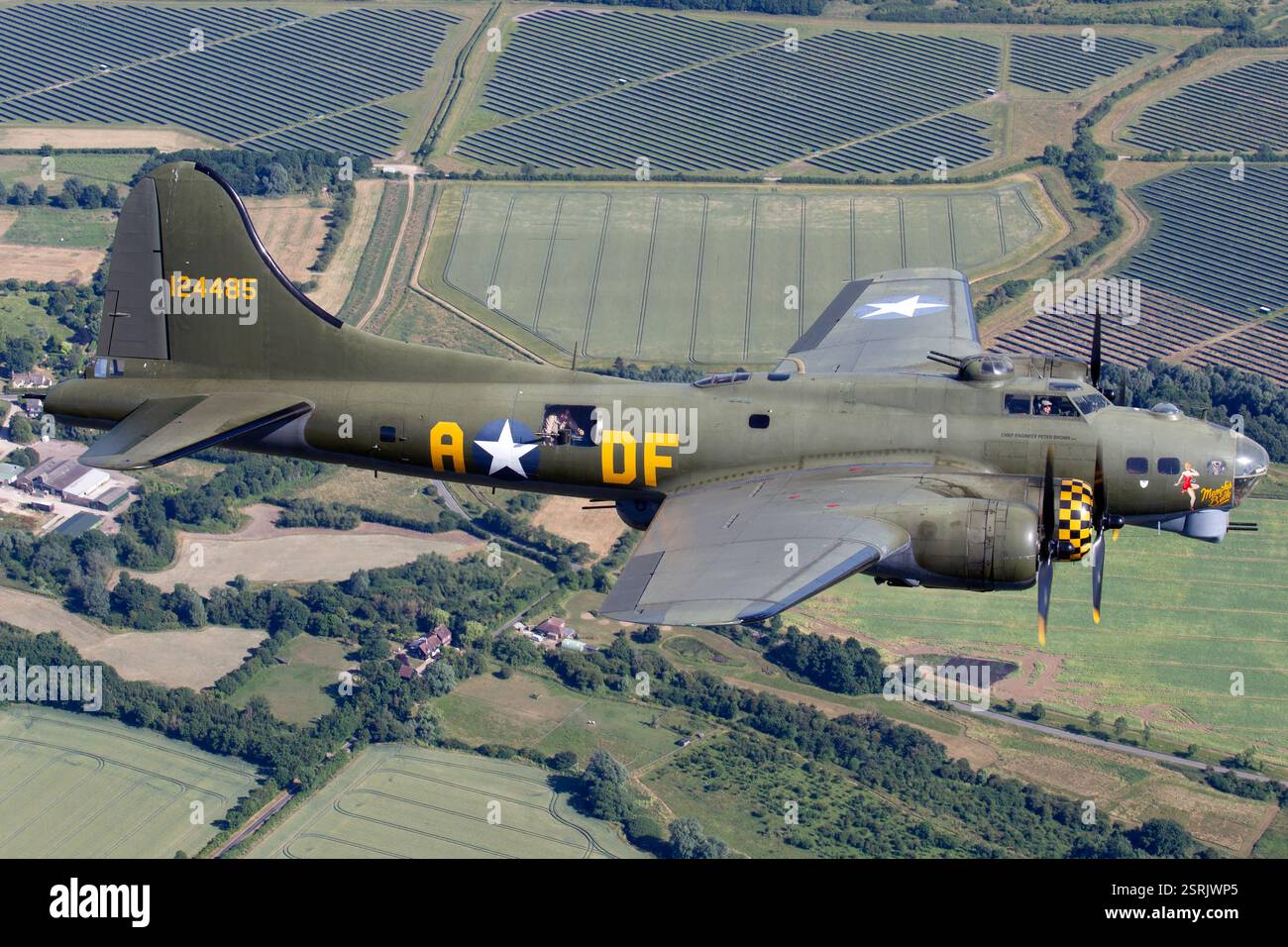 B-17 Sally B, a WWII-era Boeing Flying Fortress, equipped with 4 Wright ...