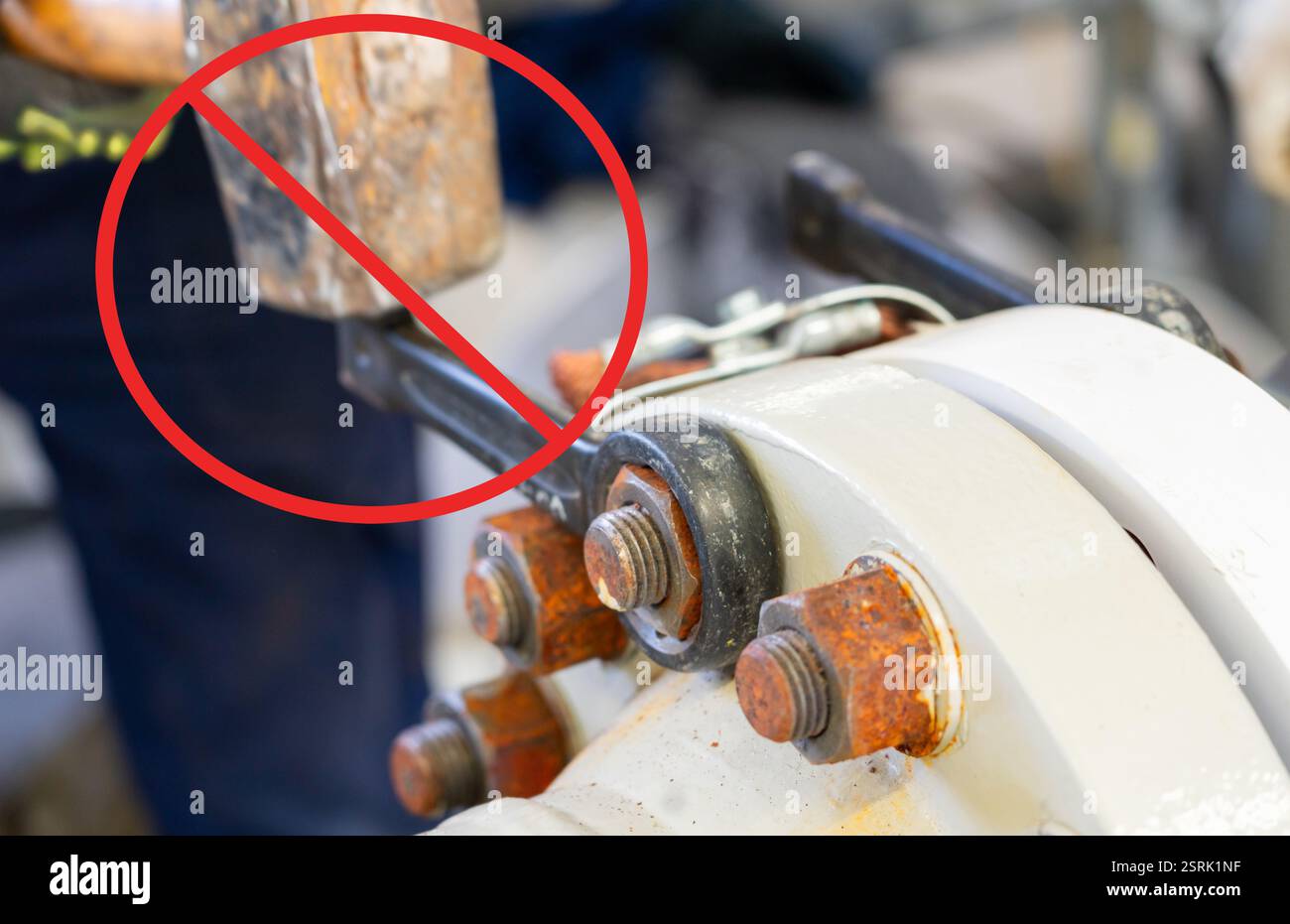 Safety warning: Improper use of a hammer on a wrench while tightening ...