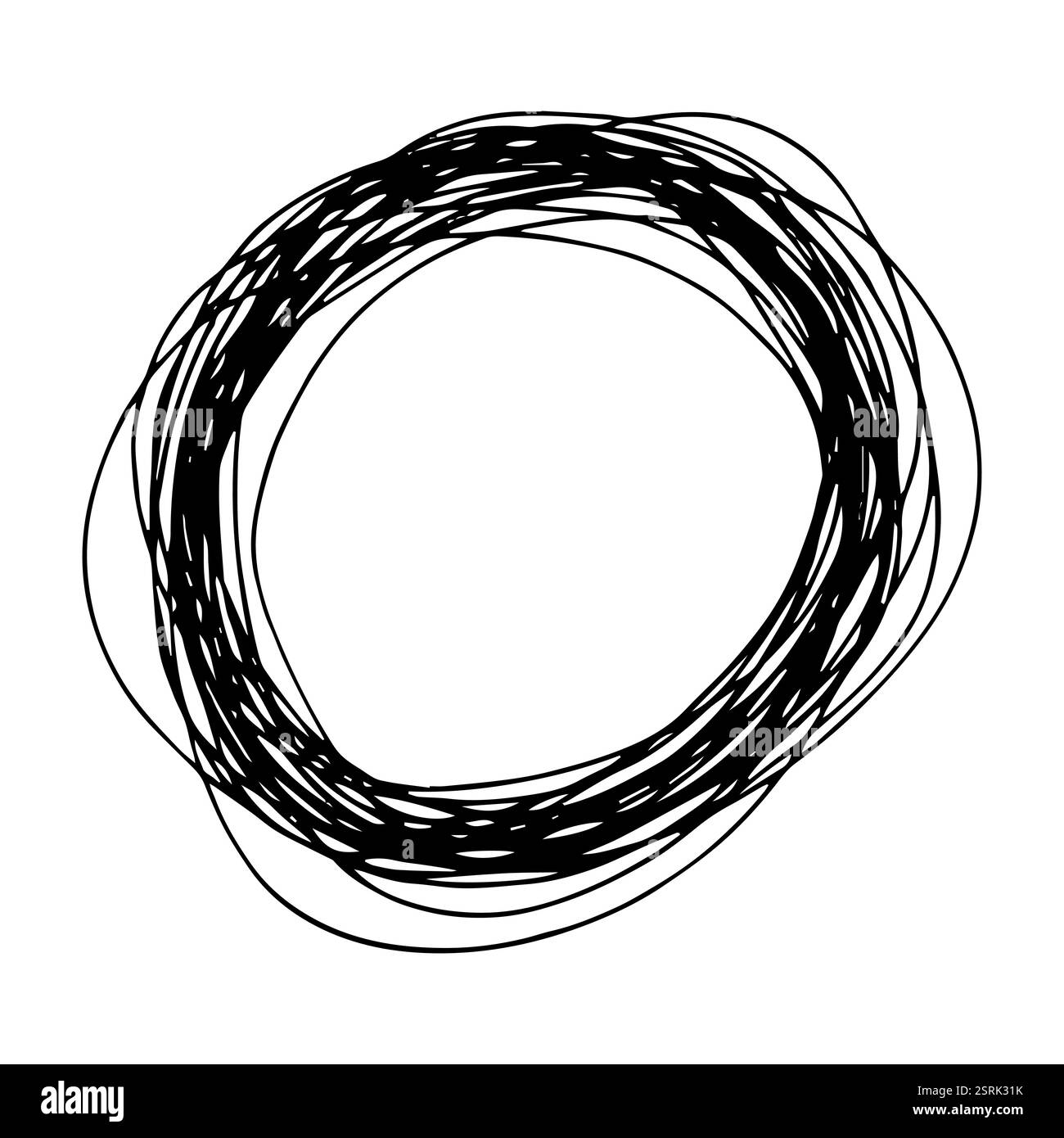 Sketch Hand drawn Ellipse Shape. Abstract Pencil Scribble Drawing ...