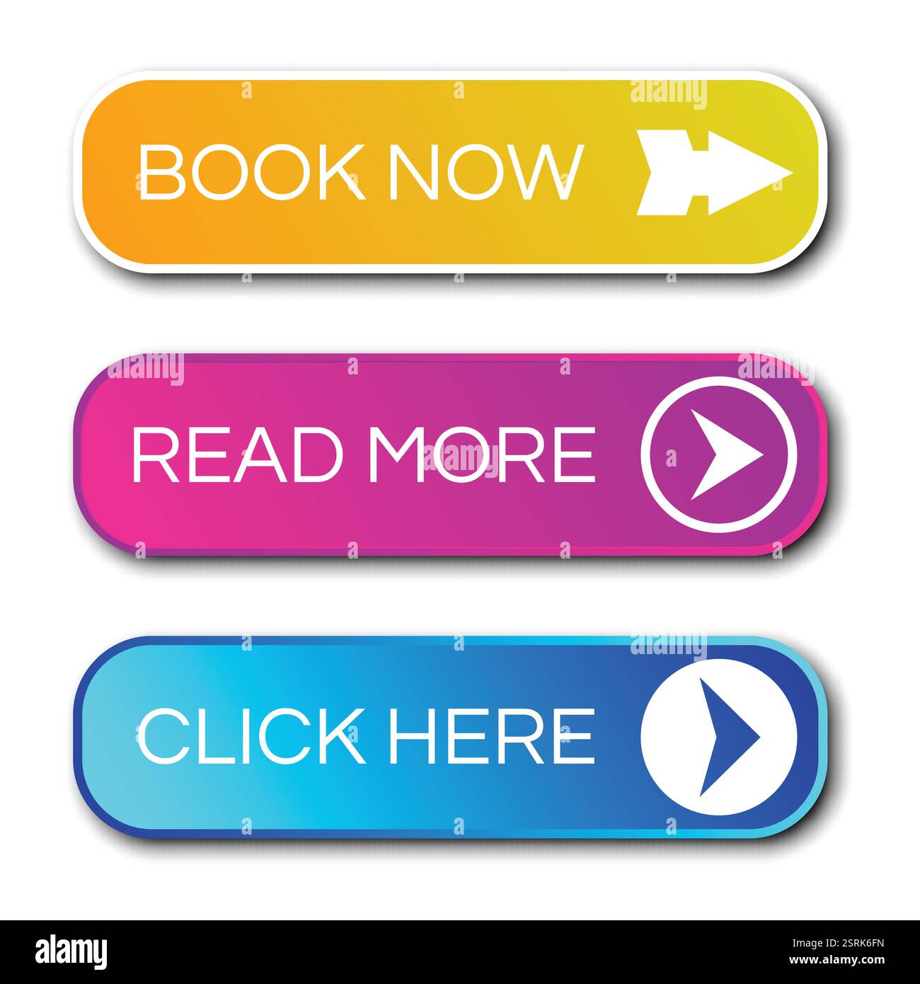 Set of three modern gradient buttons with shadows. Read more Buttons. Vector illustration Stock ...