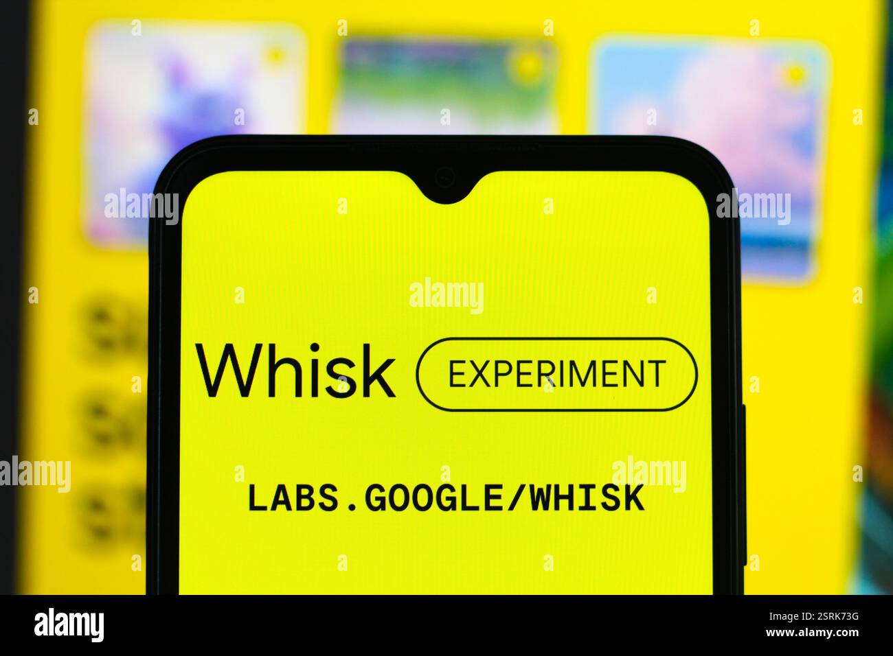 In this photo illustration, the Google Whisk AI logo is seen displayed on a smartphone screen ...