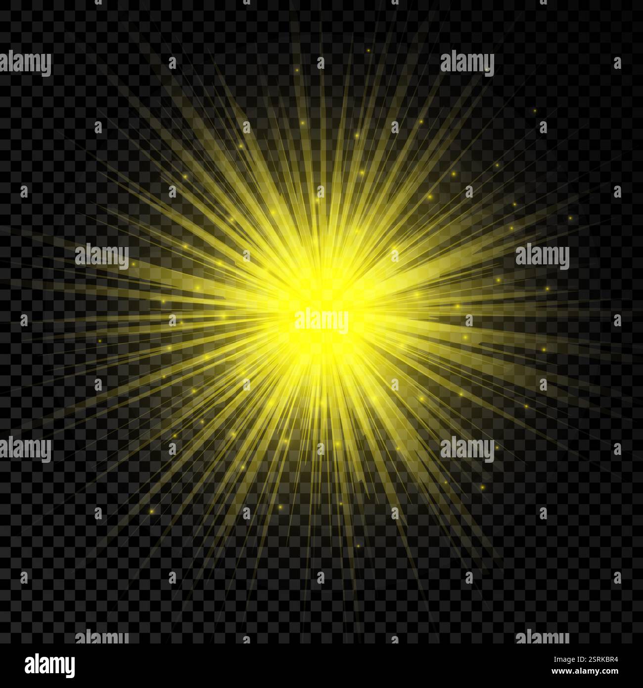 Light effect of lens flares. Yellow glowing lights starburst effects ...
