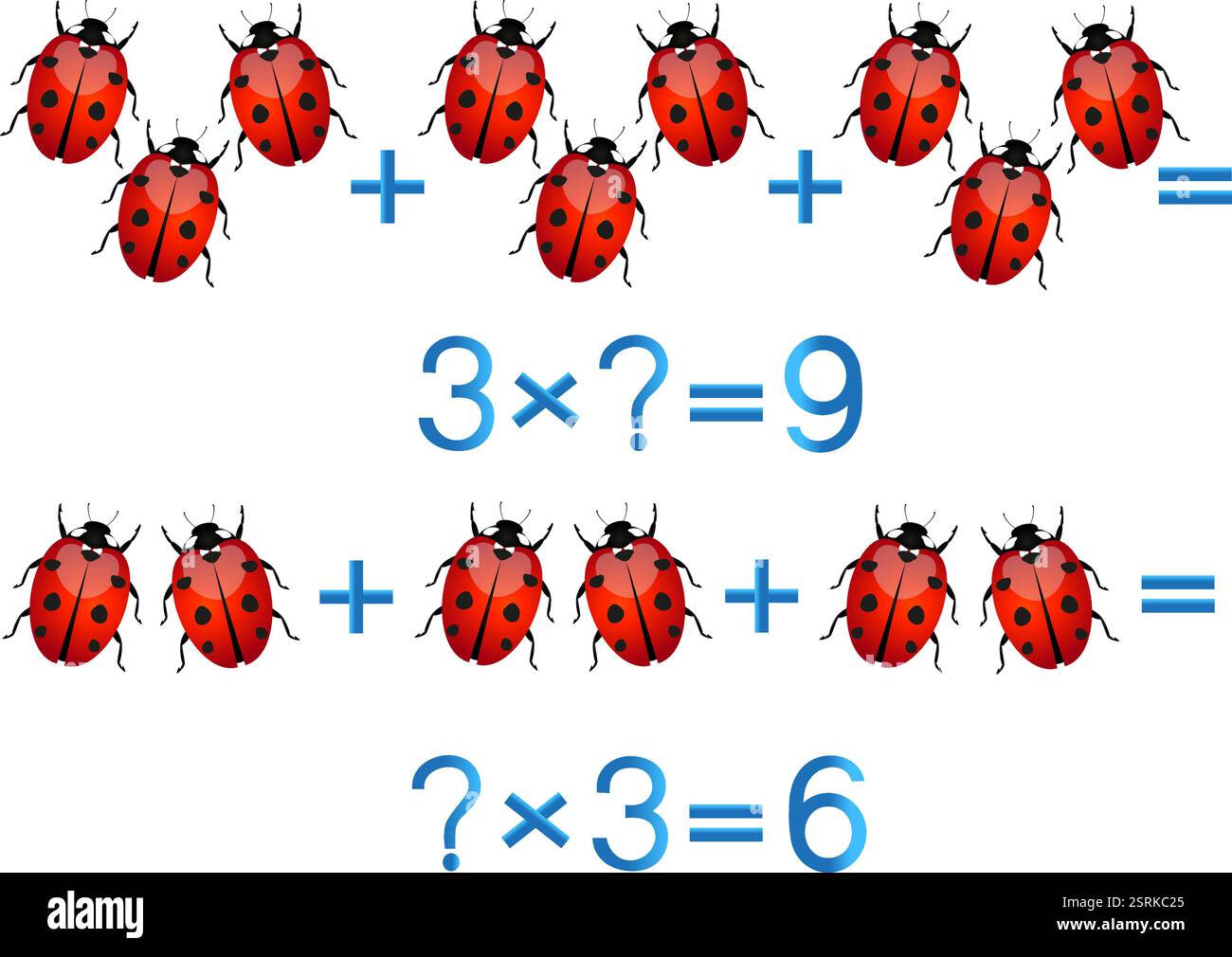 Educational games for children, multiplication action, example with ...