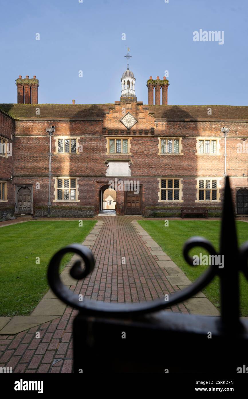 A historic brick building in Guildford, London, England. A courtyard ...