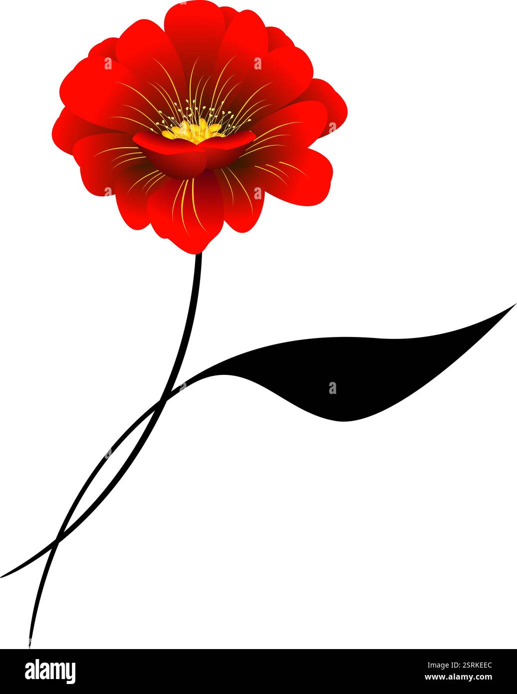 Cute flower black and white Stock Vector Images - Alamy