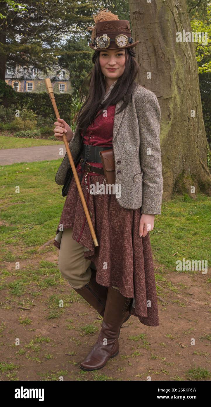 People dressed in steampunk outfits at Minehead Victorian Steampunk ...