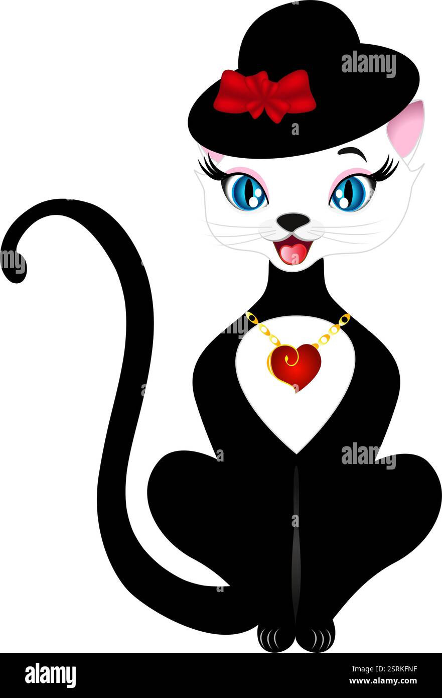 'cat in the hat' Stock Vector Images - Alamy