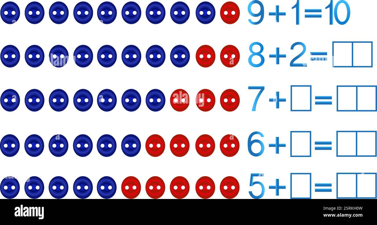 Educational games for children, on the composition of the ten, example ...