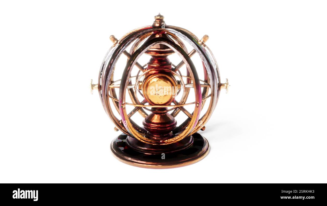 Armillary sphere alchemic tool astronomy navigation 3d render Stock ...