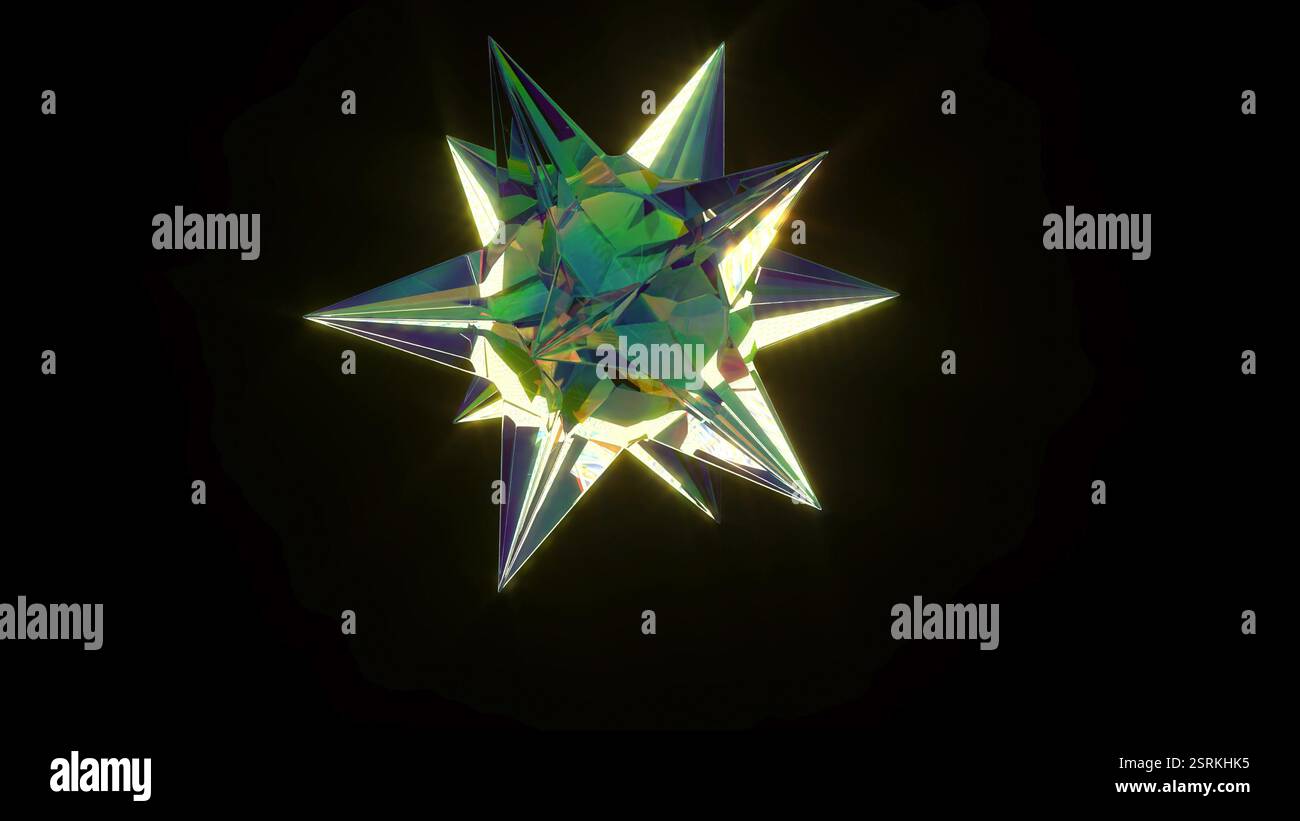 Color glass star 3d render Stock Photo - Alamy