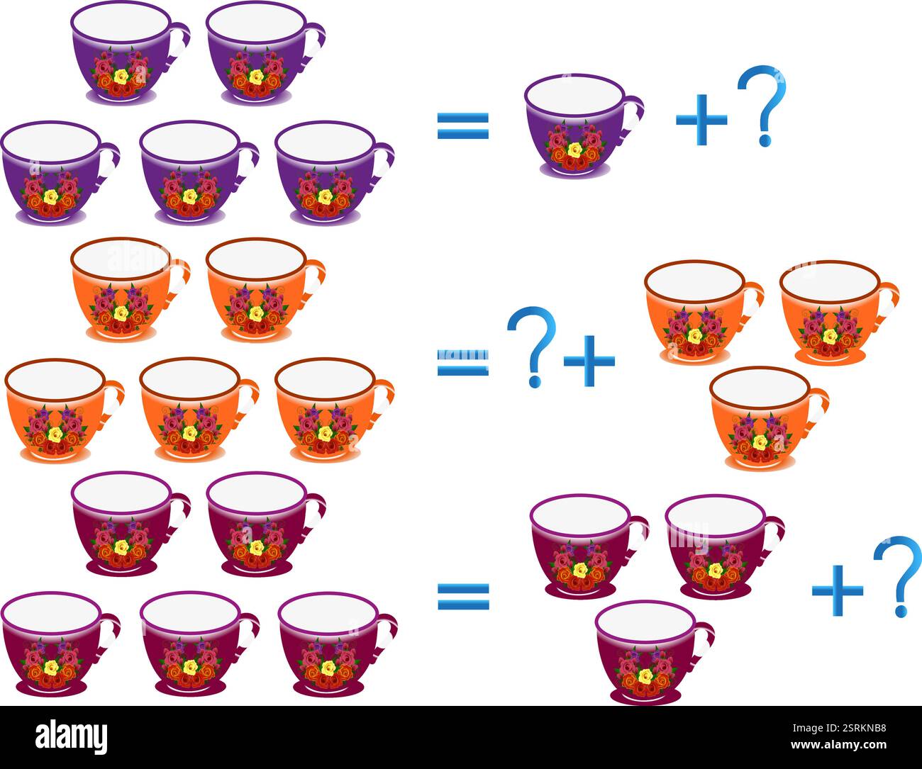 Educational games for children, on the composition of the five, example ...