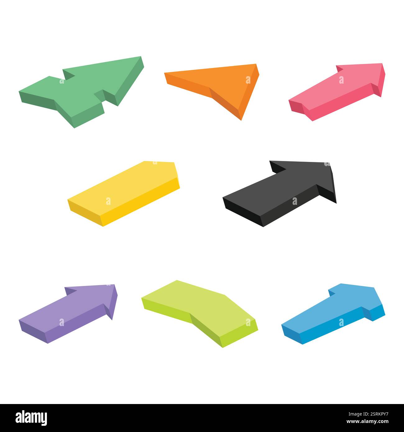 Set of eight colorful isometric arrows. Vector illustration Stock Vector Image & Art - Alamy
