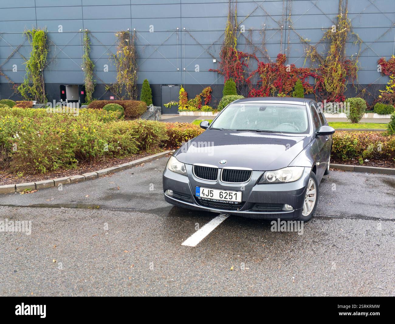 OSTRAVA, CZECHIA - OCTOBER 4, 2024: Typical bad and wrong parking of ...