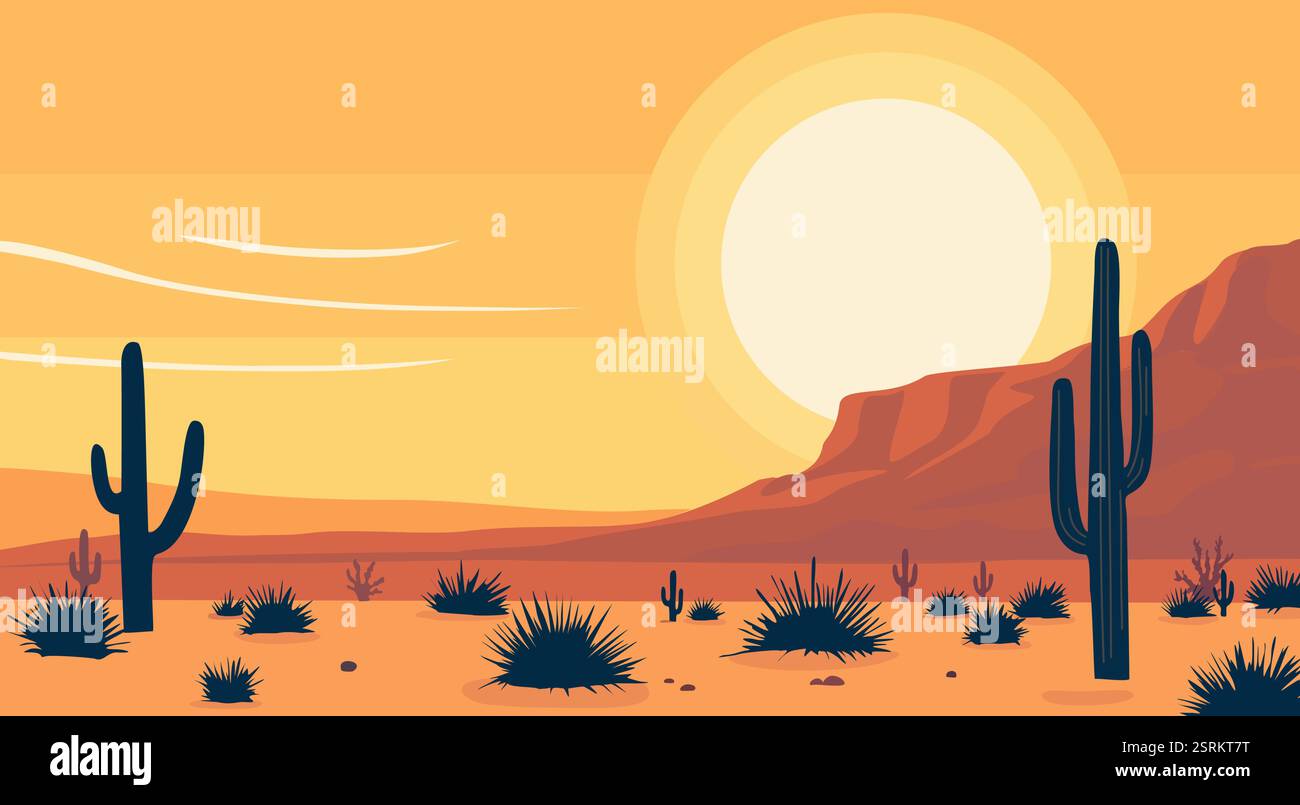 Red canyon in desert arid Stock Vector Images - Alamy
