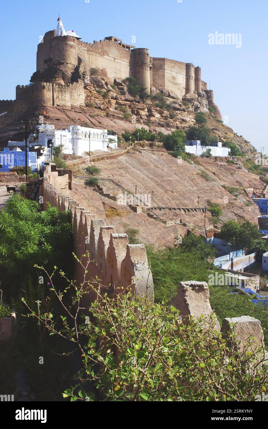 View of Mehrangarh fort from Pachetia hill Chamunda temple on top ...