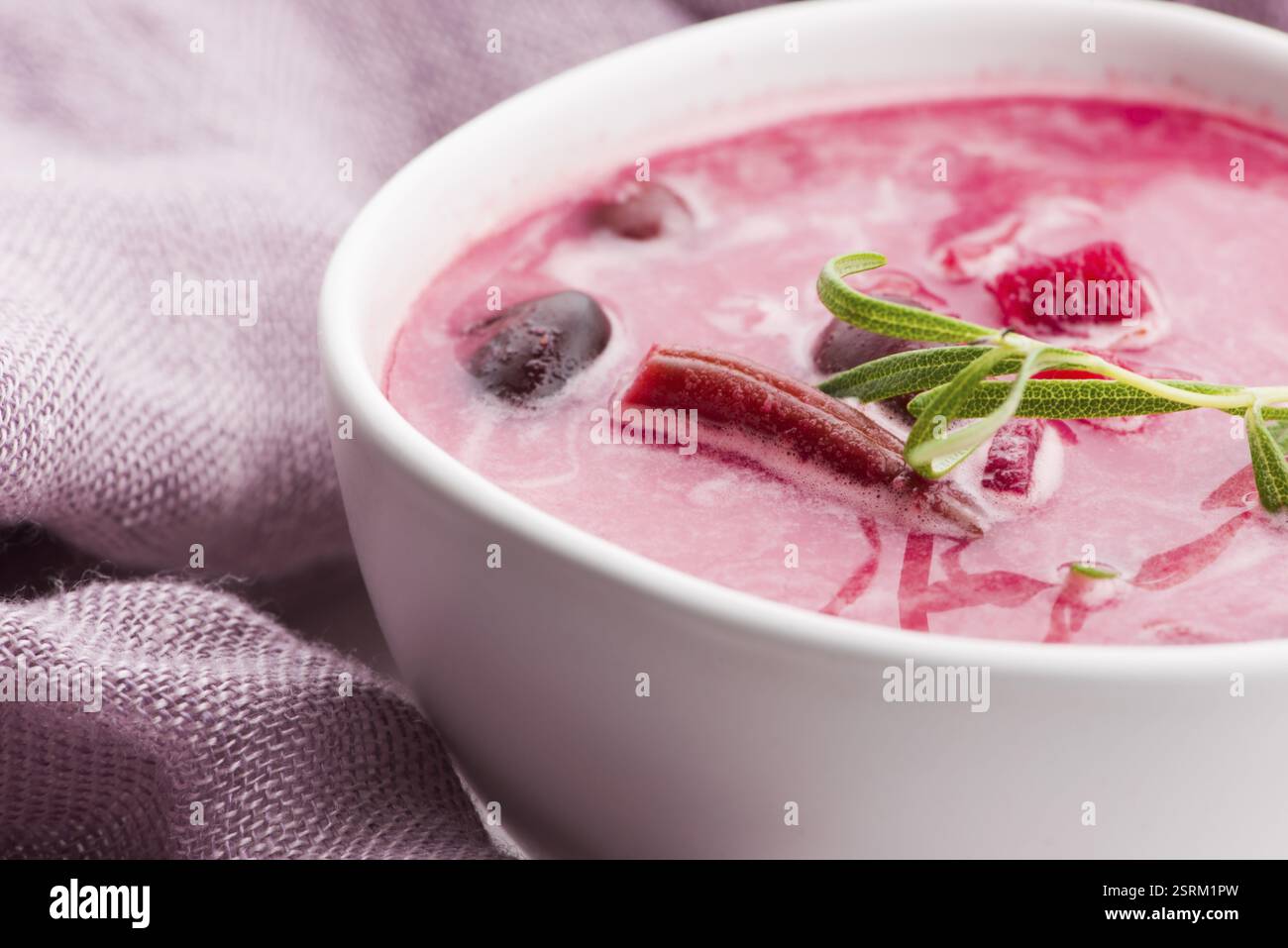 Beet root european soup called borscht with parsley Stock Photo - Alamy