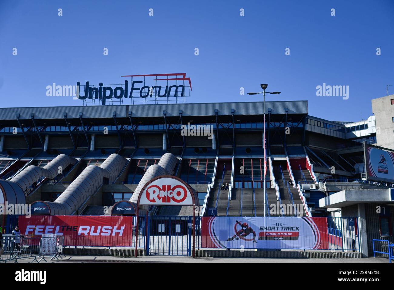 A picture shows the Unipol Forum Milano Speed Skating Stadium in Milan ...