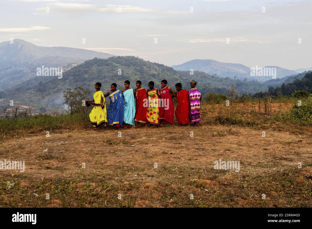 Women performing Dhimsa folk dance, Andhra Pradesh, India, Asia Stock ...