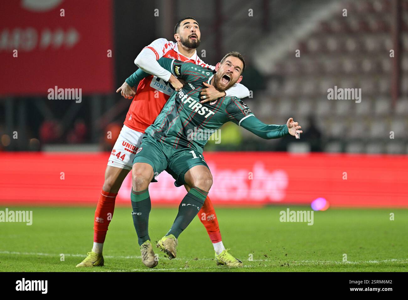 Kortrijk, Belgium. 04th Dec, 2024. Joao Silva (44) of Kortrijk fighting ...