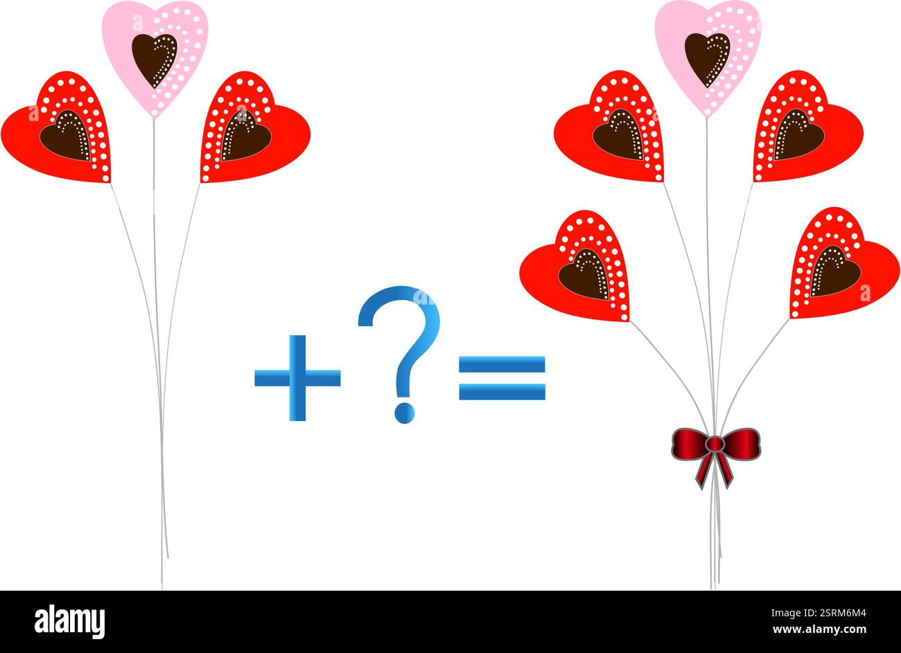 Educational game for children, illustration of mathematical addition ...