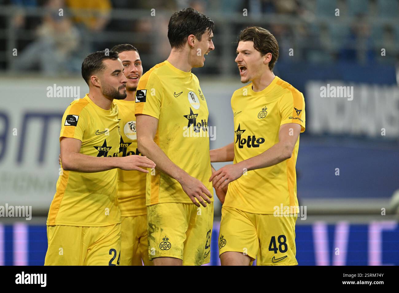 Gent, Belgium. 26th Dec, 2024. Ross Sykes (26) of Union celebrates ...