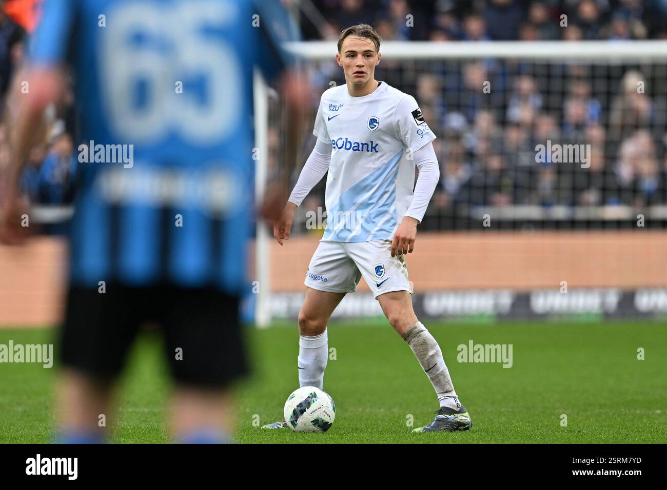 Brugge, Belgium. 15th Dec, 2024. Matte Smets (6) of Genk pictured ...