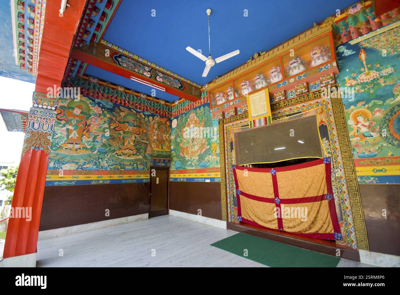 Wall paintings at entrance of Sakya monastery, Defraud, Uttaranchal ...