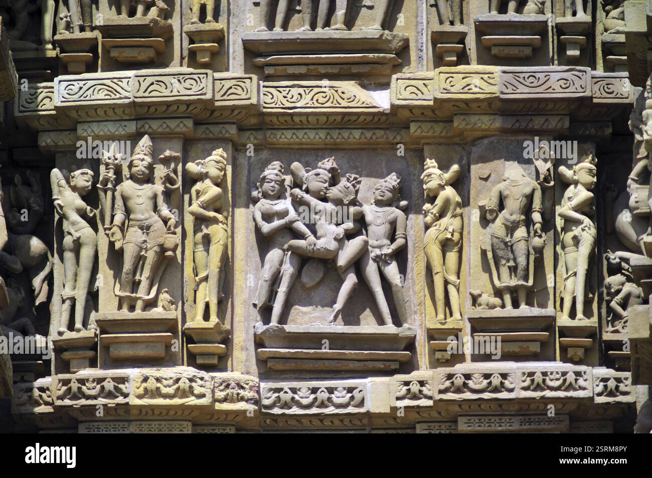 Khajuraho mithuna couples on wall of lakshmana temple madhya pradesh ...