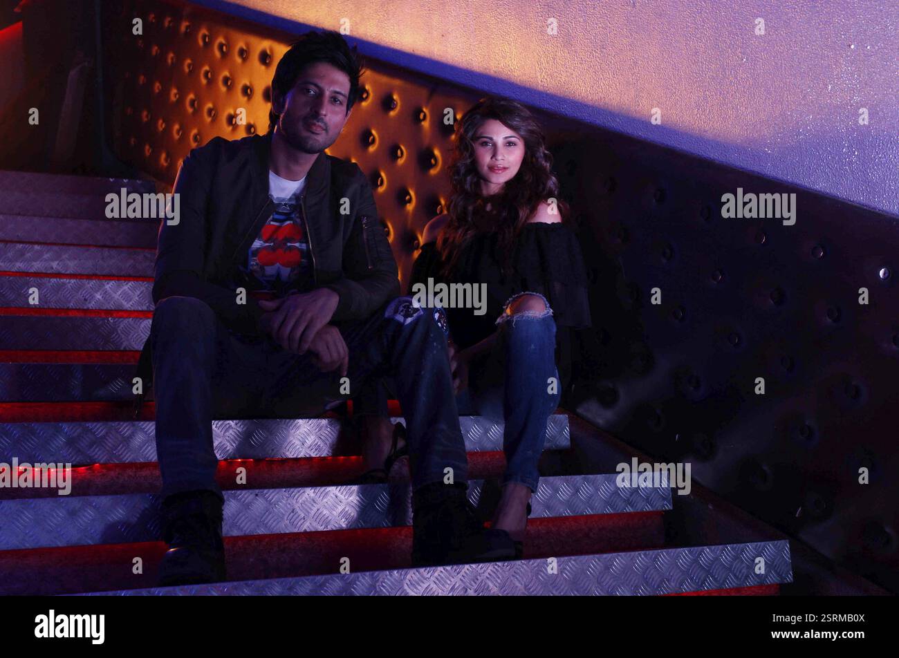 Bollywood actors Rishi Bhutani and Daisy Shah during the on location ...