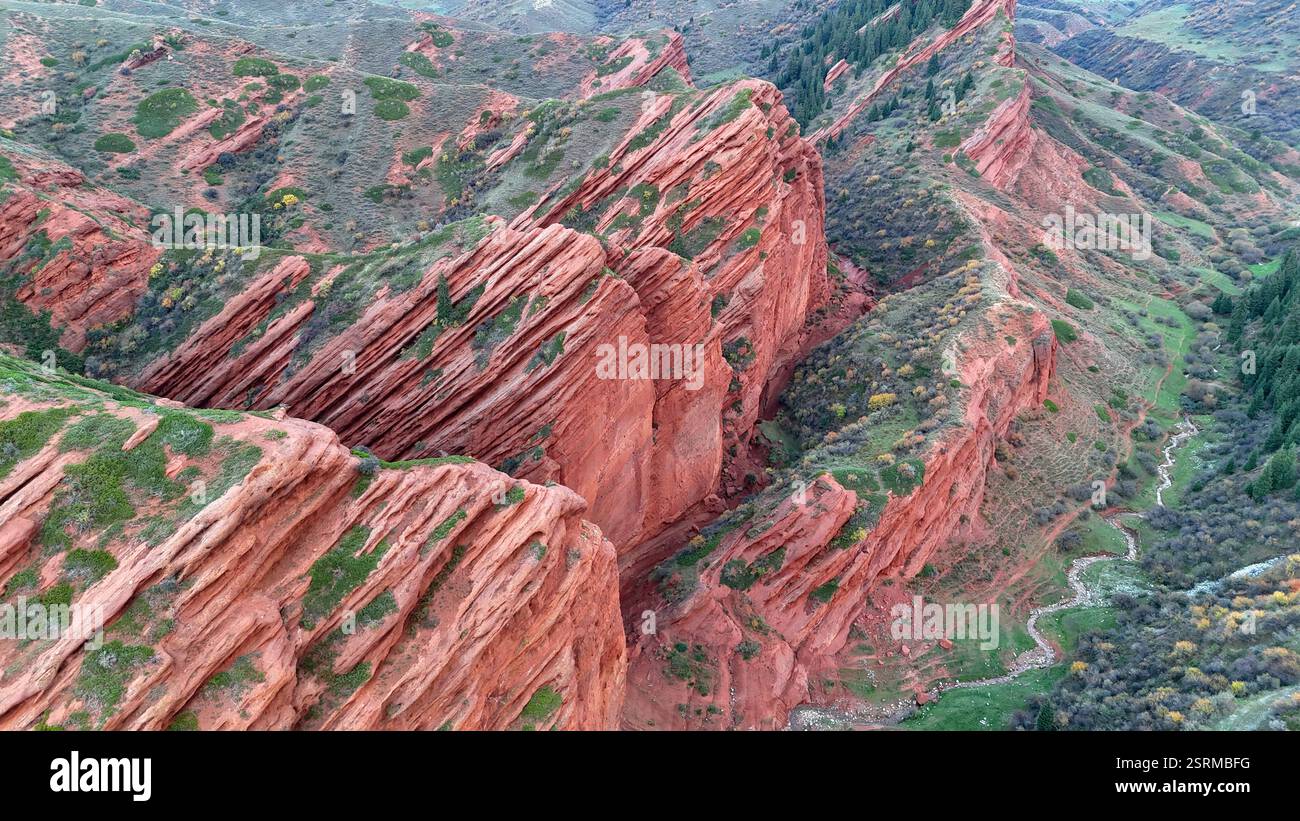 Jeti Oguz canyon or Seven Bulls Rocks in Issyk-Kul Region, Kyrgyzstan ...
