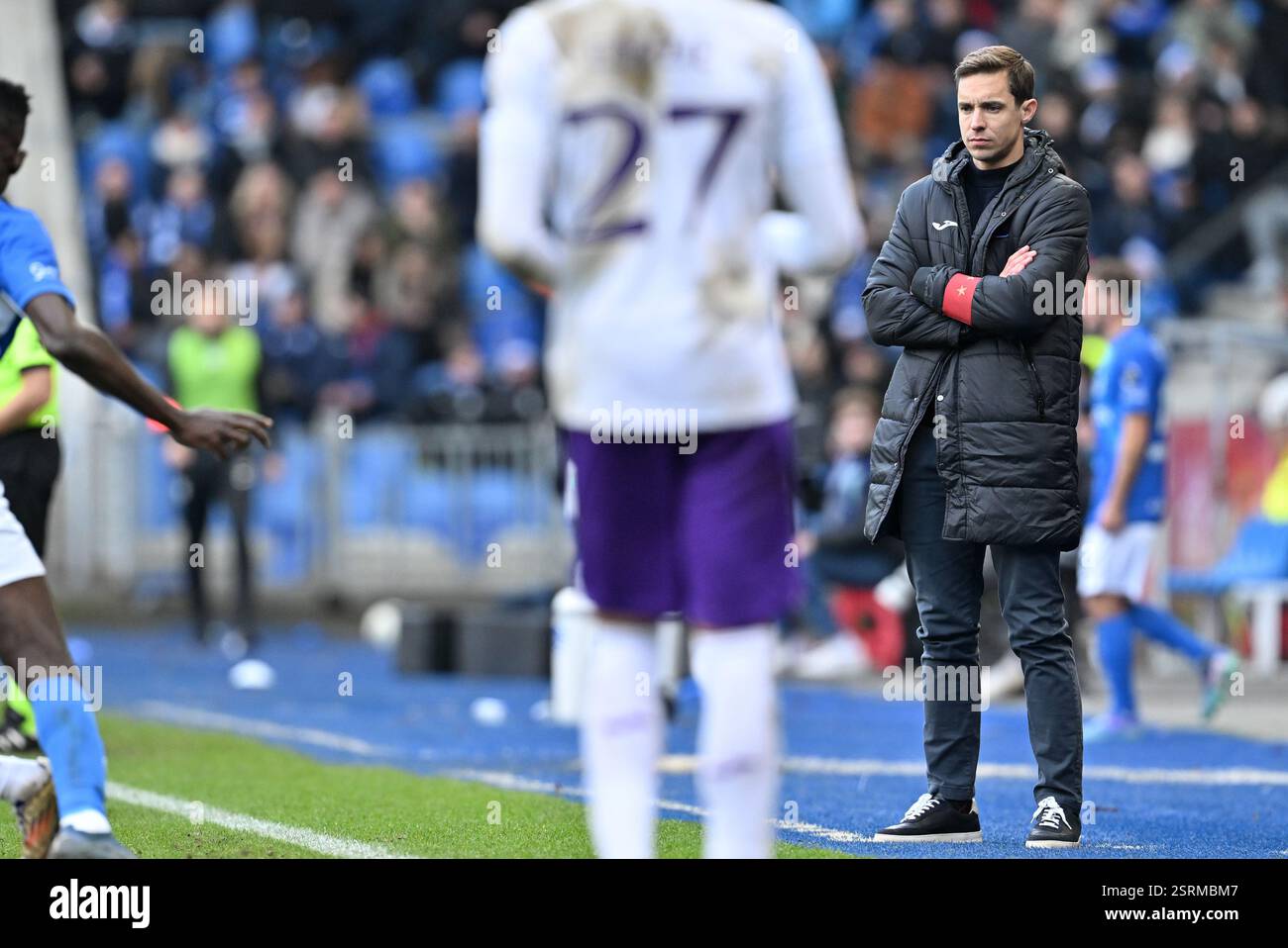 Genk, Belgium. 22nd Dec, 2024. Head Coach David Hubert of Anderlecht ...