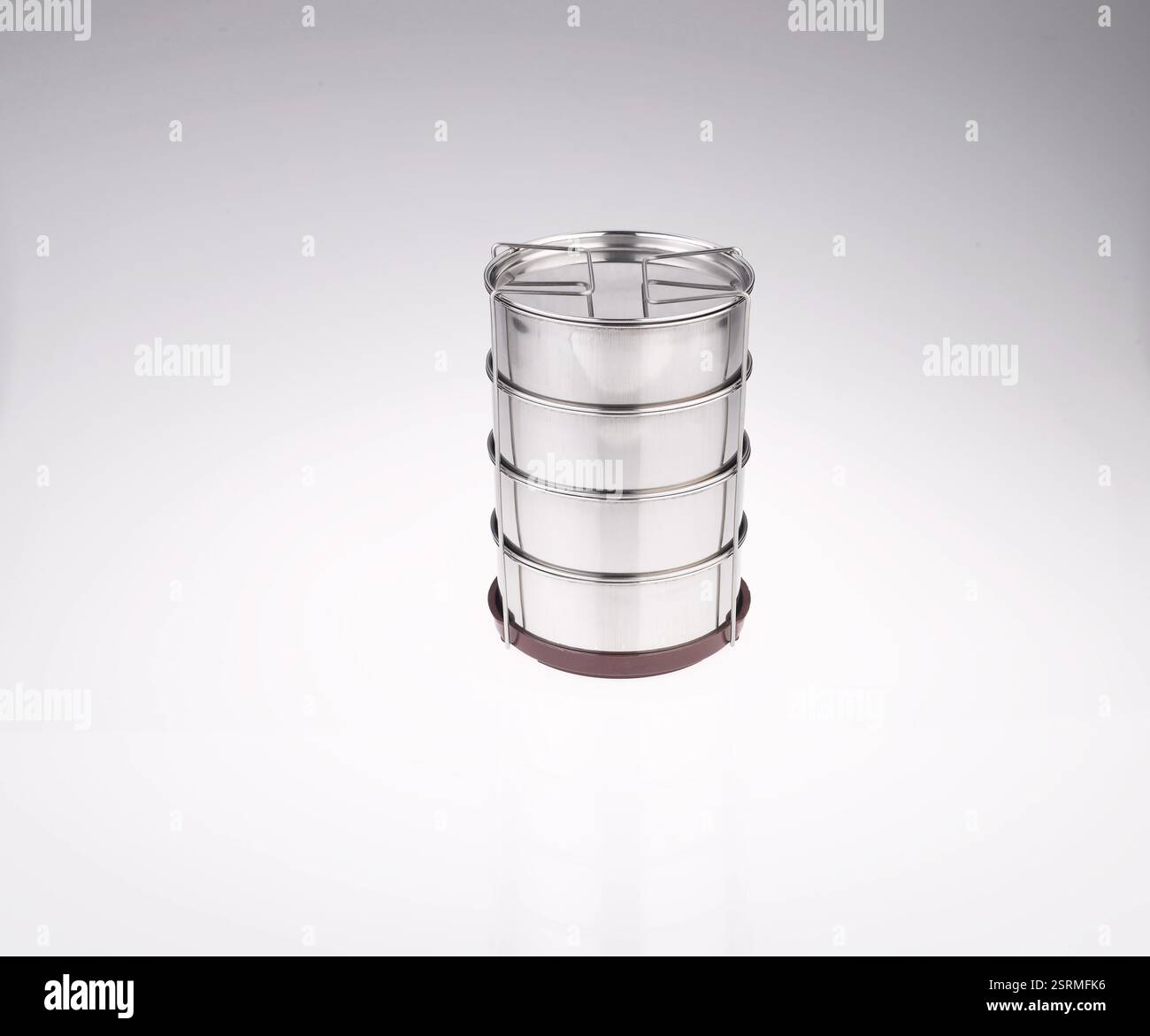 Tiffin with stainless steel container on white background Stock Photo ...