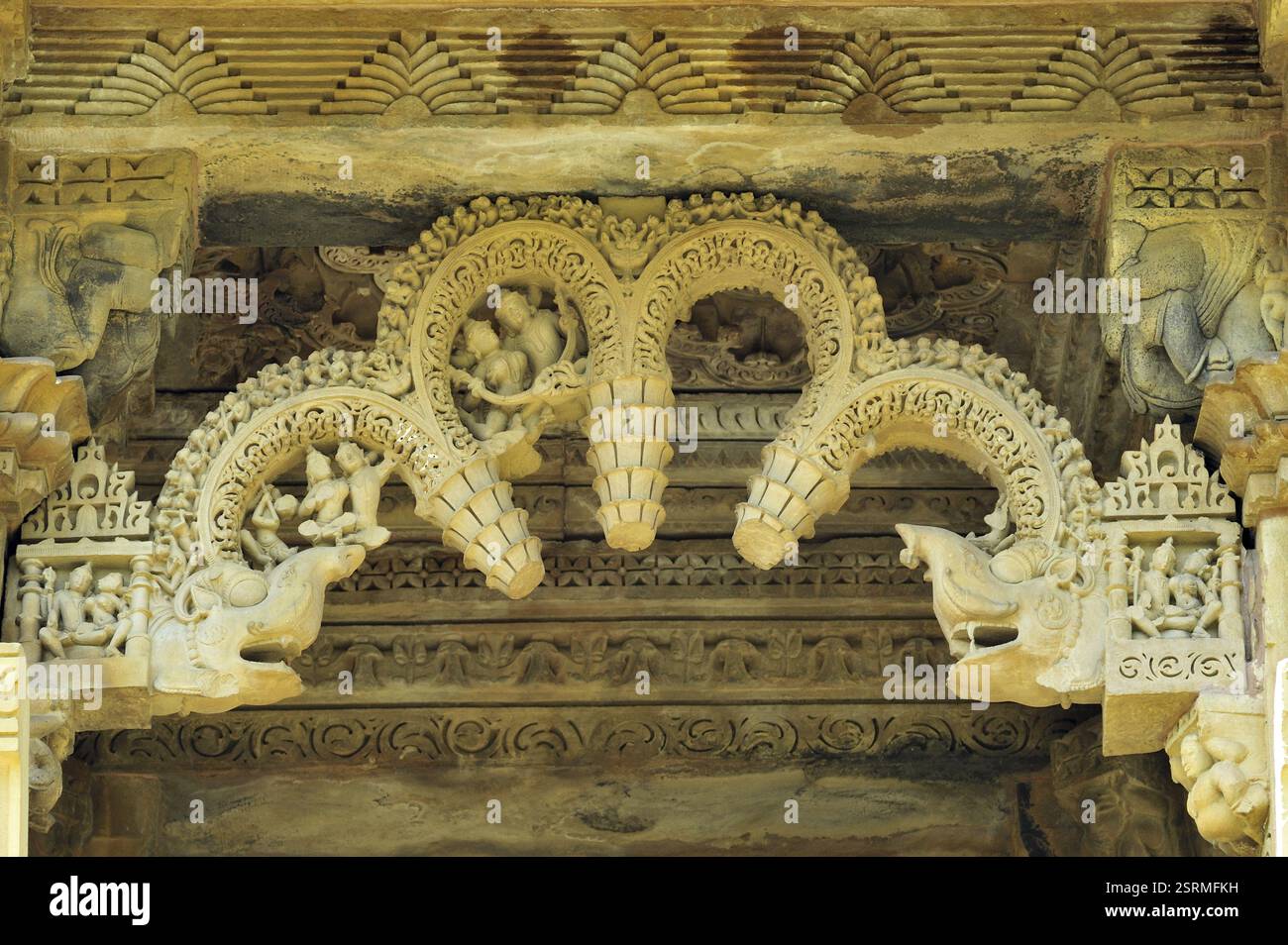 Makara torana of kandariya mahadeva temple Khajuraho madhya pradesh ...