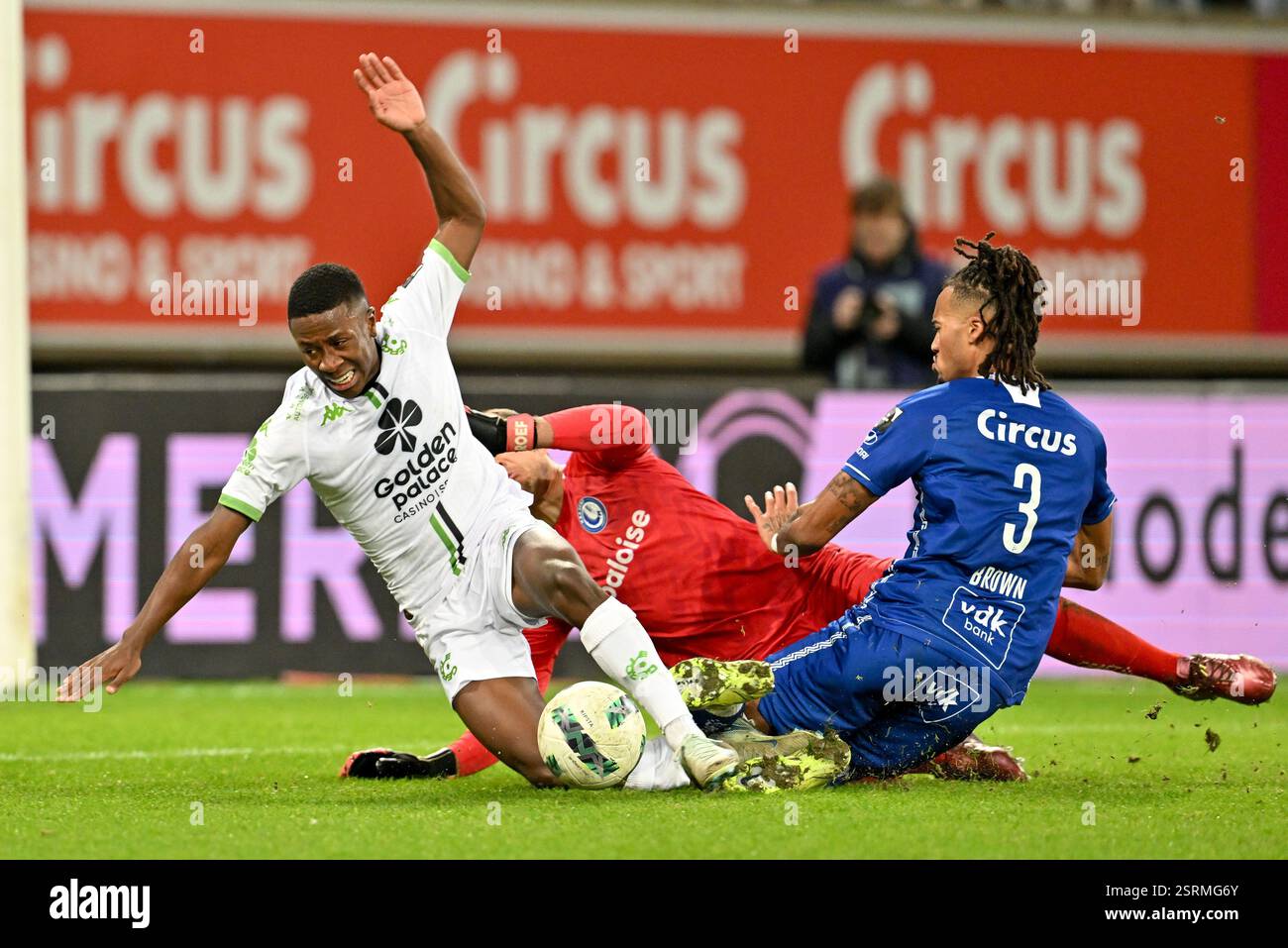 Gent, Belgium. 15th Dec, 2024. Alan Minda (11) of Cercle fighting for ...