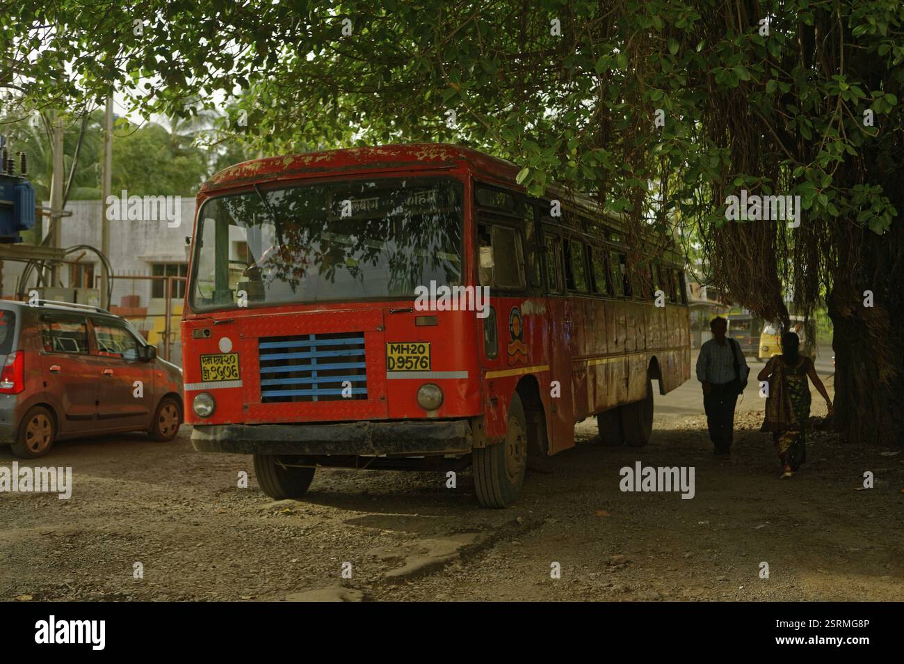 Bus on road, alibag, raigad, Maharashtra, India, Asia Stock Photo - Alamy