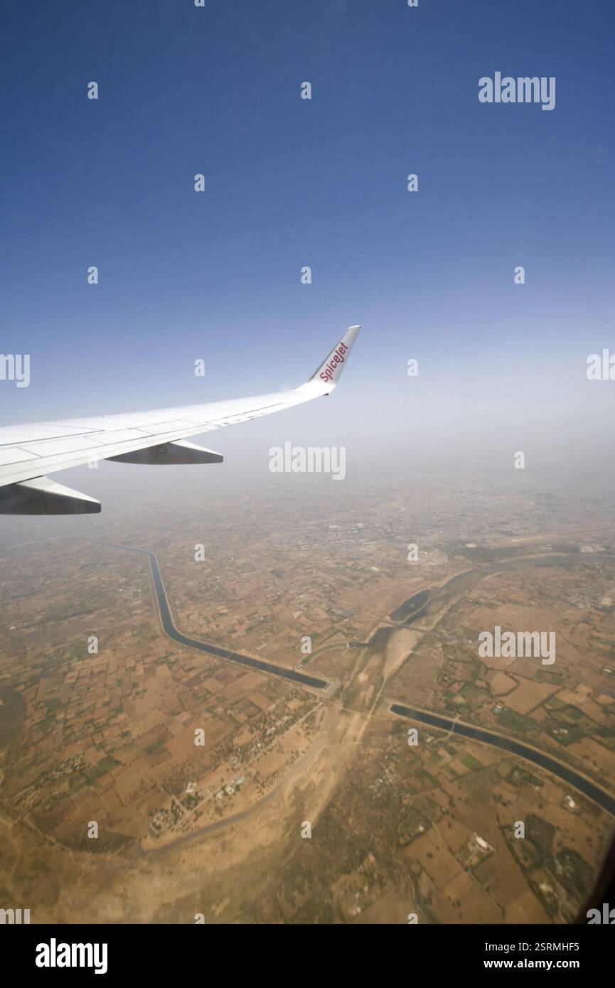 Top view from plane window, India, Asia Stock Photo - Alamy