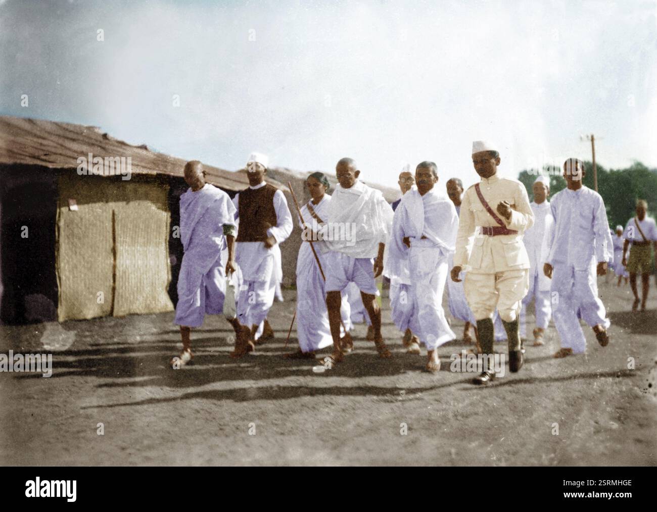 Mahatma Gandhi walking during Karachi Congress, India, Asia, March 1931 ...