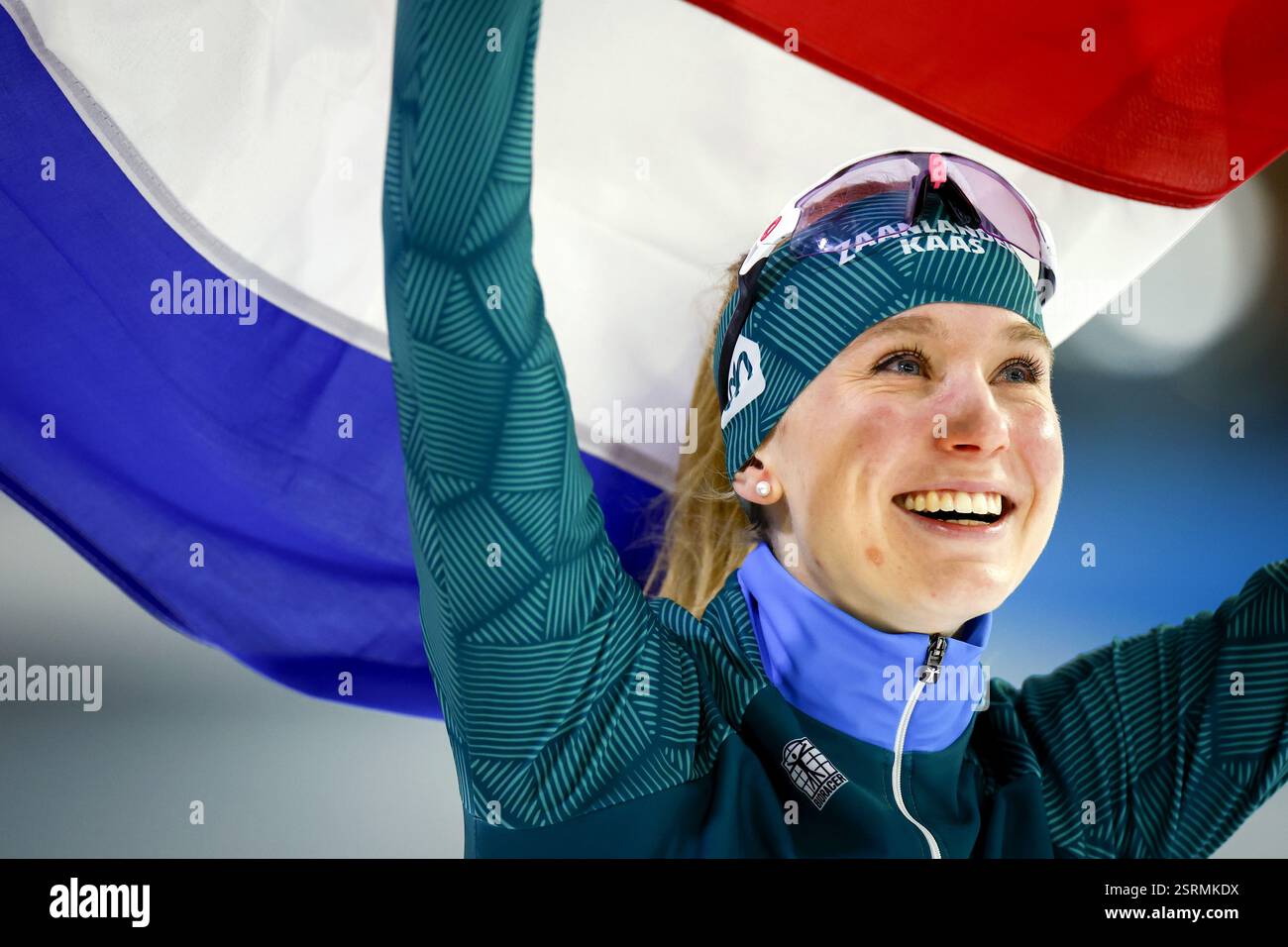 HEERENVEEN - Merel Conijn after finishing the women's 5,000 meters ...