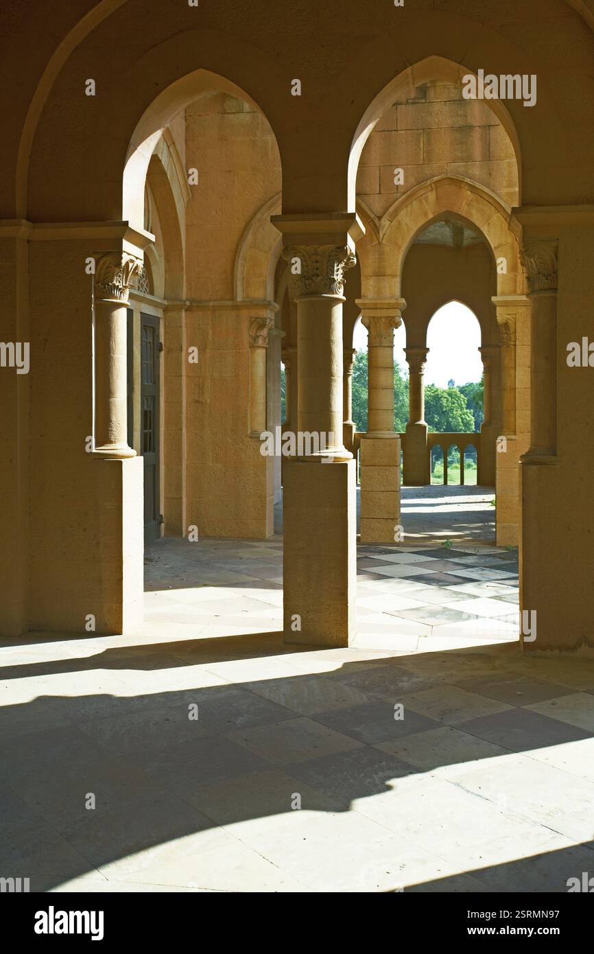 Columns of Muir Central College tower, Uttar Pradesh, India, Asia Stock ...